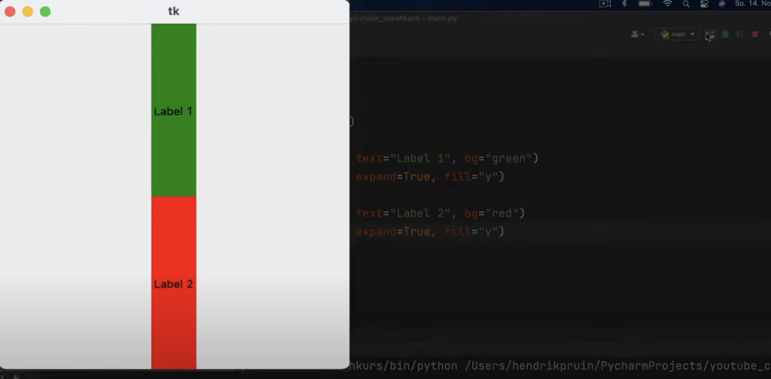 Der Tkinter Pack Layout Manager [mit Video]