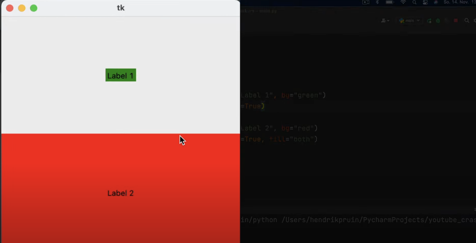 Der Tkinter Pack Layout Manager [mit Video]